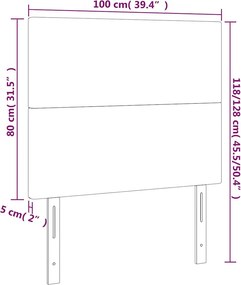 Čelo postele s LED modré 100x5x118/128 cm textil 3122140