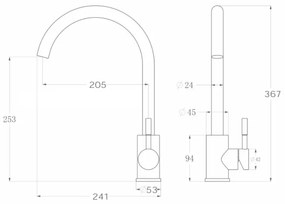 ALVEUS - Kuchyňský dřez BASIC 78x43,5 cm + dřezová baterie VIOLA 36,7 cm nerez