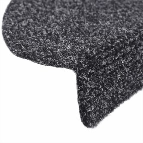 Schodové rohože samolepicí 10 ks 56 x 17 x 3 cm tmavě šedé půlkulaté 149677
