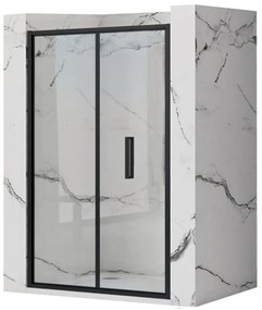 Zalamovací sprchové dveře REA RAPID FOLD pro instalaci do niky 90 cm, černé