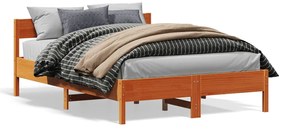 Rám postele s čelem voskově hnědý 160x200 cm masivní borovice