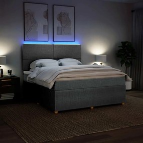 Box spring postel s matrací světle šedá 180 x 200 cm textil 3294428