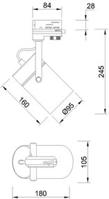 Mantra 6044 3F Aruba, reflektor 1xE27, bílá, průměr 9,5cm