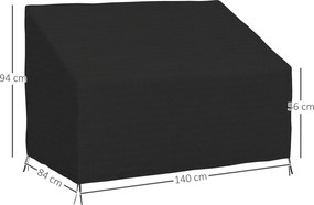 Outsunny kryt na 2-místnou lavici z oxfordské tkaniny 600D s vodoodpudivou úpravou pro terasu 140x84x56/94 cm