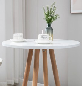 Barový stůl Livia kulatý – přírodní/bílá