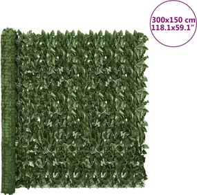 Balkonová zástěna s tmavě zelenými listy 300 x 150 cm 3216424