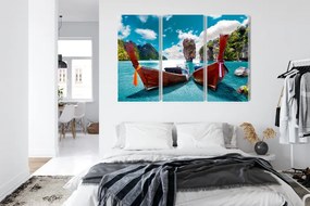 Vícedílný obraz Lodě V Andamanském Moři V Thajsku Nedostatek Nedostatek Plátno Canvas 180x120