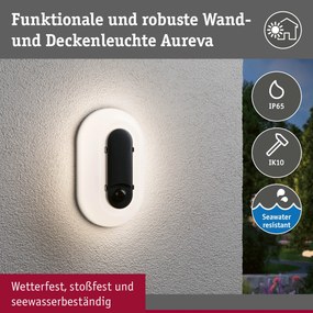 P 94958 LED venkovní nástěnné svítidlo Elunor pohybové čidlo IP65 podlouhlé 122x212mm 2200 - 4000K 18,5W 230V antracit/bílá polykarbonát - PAULMANN