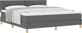 Postel s boxspringem s polštářem Tmavě šedá 180 x 200 cm textil 3339015