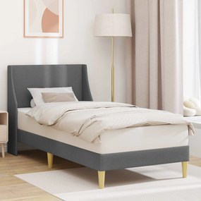 Rám postele s čelo Tmavě šedá 90 x 190 cm Textil 3414660