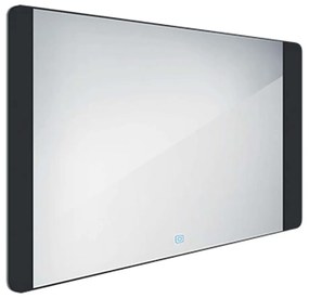 Nimco - Zrcadlo s LED osvětlením, 100x60 cm, dotykový senzor, hliník/černá ZPC 42004V-90
