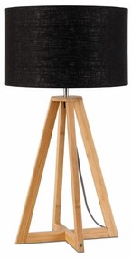 Stolní lampa s černým stínidlem a konstrukcí z bambusu Good&amp;Mojo Everest