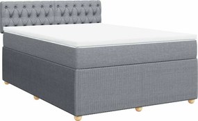 Box spring postel s matrací světle šedá 140 x 200 cm textil 3287486