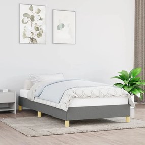 Rám postele bez matrace tmavě šedý 90 x 200 cm textil