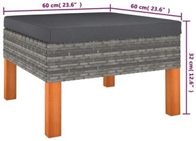 vidaXL Marketos 6dílná zahradní sedací souprava s poduškami polyratan šedá