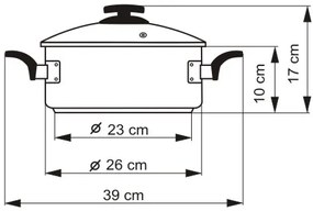 KOLIMAX - české nerezové nádobí Rendlík s poklicí KOLIMAX CERAMMAX PRO COMFORT - granit černý, 26 cm, 4,5 l