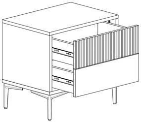 UNO | noční stolek SN | 53,4 cm | béžová | lamino o síle 18 mm