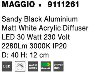 LED stropní svítidlo Maggio 40 černé