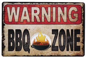 Kovová cedule BBQ zone 1