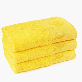Goldea dětský froté ručník motýlci 30x50 cm - žlutý 30 x 50 cm