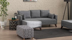 Atelier del Sofa Taburet Lotus - Black, White, Černá, Bílá