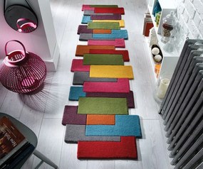Flair Rugs, Běhoun Abstract Collage Multi, 60x230, vícebarevná, chodba / předsíň