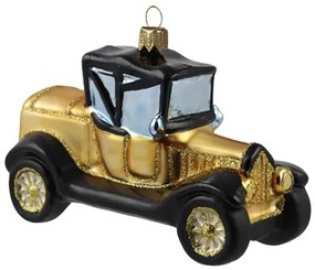 Vánoční ozdoba autíčko veterán zlatý