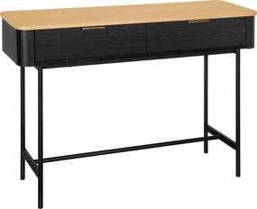 XXXLutz KONZOLOVÝ STOLEK, černá, barvy dubu, kov, kompozitní dřevo, 110/35/78 cm Xora - Online Only konferenční stolky - 007968034803