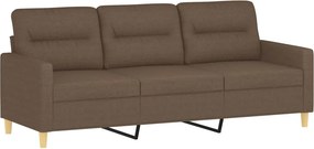 3místná pohovka s podnožkou hnědá 180 cm textil 3201076