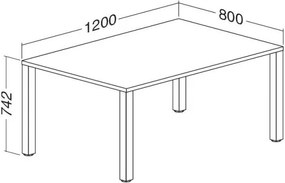 Stůl ProOffice B 80 x 120 cm / Třešeň