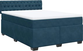 Box spring postel s matrací tmavě modrá 140x200 cm samet 3286340