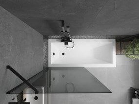 Mexen Next, vanová zástěna 1-křídlová 90 x 150 cm, fixní křídlo, 6 mm šedé sklo, černý profil, 895-090-000-00-40-70