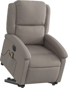Elektrické zvedací masážní polohovací křeslo taupe textil 3204208