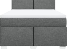Box spring postel s matrací tmavě šedý 140 x 190 cm textil 3285877