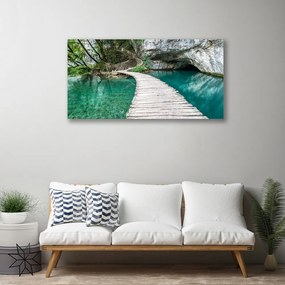 Obraz na plátně Most Jezero Architektura 100x50 cm