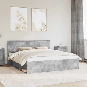 Rám postele s čelo Beton 180 x 200 cm Kompozitní dřevo 3407844