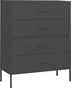 Komoda se zásuvkami antracitová 80 x 35 x 101,5 cm ocel 336204
