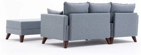 Atelier del Sofa Rohová sedací souprava Bella Soft Mini Köşe Left - Blue, Modrá