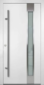 Vchodové dveře s ocelovým opláštěním FM Turen model DS04 Orientace dveří: Levé, otevírání ven, Dekor: Bílá, Standardní rozměr dveří včetně rámu: 98 cm x 208 cm - vnější rozměr rámu