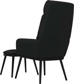 Relaxační křeslo se stoličkou černé textil a umělá kůže 3097511