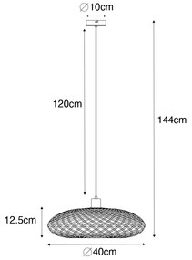 Orientální závěsné svítidlo černé bambusové 40 cm - Ostrava