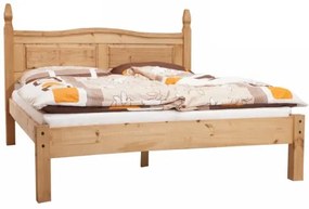Rustikální postel z masivu 180x200 borovice, Corona vosk 163623