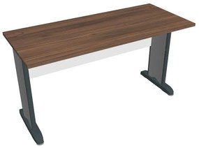 Stůl pracovní rovný 140 cm hl. 60 cm - Hobis Cross CE 1400 Dekor stolové desky: ořech, Dekor lamino podnože: bílá, Barva nohou: černá