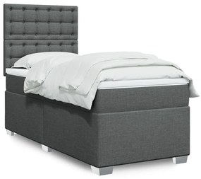 Box spring postel s matrací tmavě šedá 90x200 cm textil 3292686