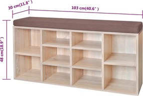 Lavice na boty 10 přihrádek odstín dubu 242555