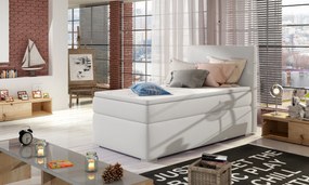 Moderní boxová pružina postel Rimini 90x200, bílá Roh: Orientace rohu Levý roh