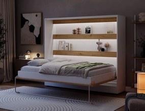 Devesto Sklápěcí postel Horizontální 140 Dub Artisan LED