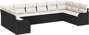 Sada zahradních pohovek Černá 344 x 177,5 x 85 cm polyratan 3345877
