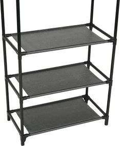 Stojan na oblečení ocel a netkaná textilie 55x28,5x175 cm černý 245742
