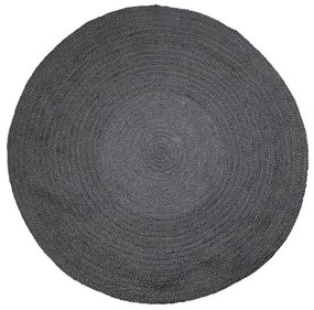 Černý kulatý koberec z juty Bernard  - Ø120*1cm